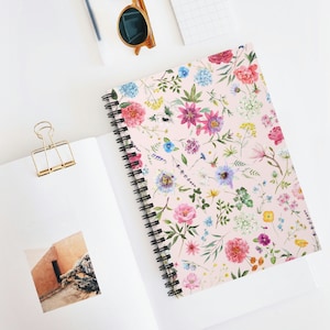 Spiral Notebook | Flowers Journal | School Notes - Etsy