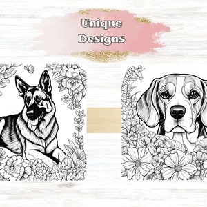 75 Printable Floral Dog Coloring Pages for Mental Health and Relaxation ...