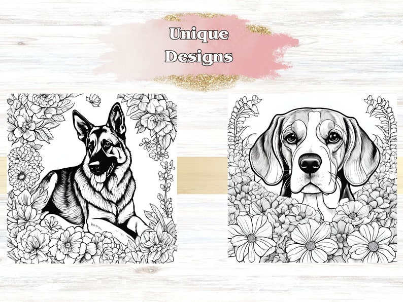75 Printable Floral Dog Coloring Pages for Mental Health and Relaxation ...