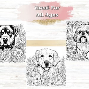 75 Printable Floral Dog Coloring Pages for Mental Health and Relaxation ...