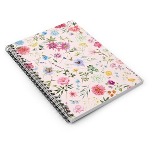 Spiral Notebook | Flowers Journal | School Notes - Etsy