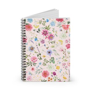 Spiral Notebook | Flowers Journal | School Notes - Etsy