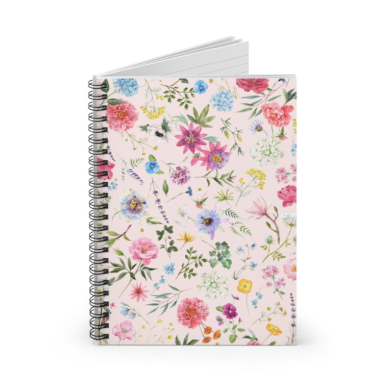 Spiral Notebook | Flowers Journal | School Notes - Etsy