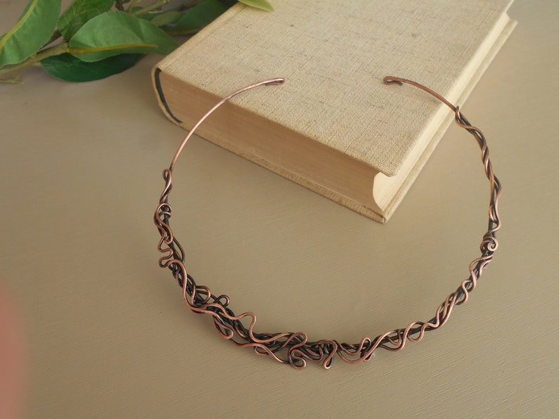 Copper Wire Necklace Handmade Art Choker Universal - Etsy