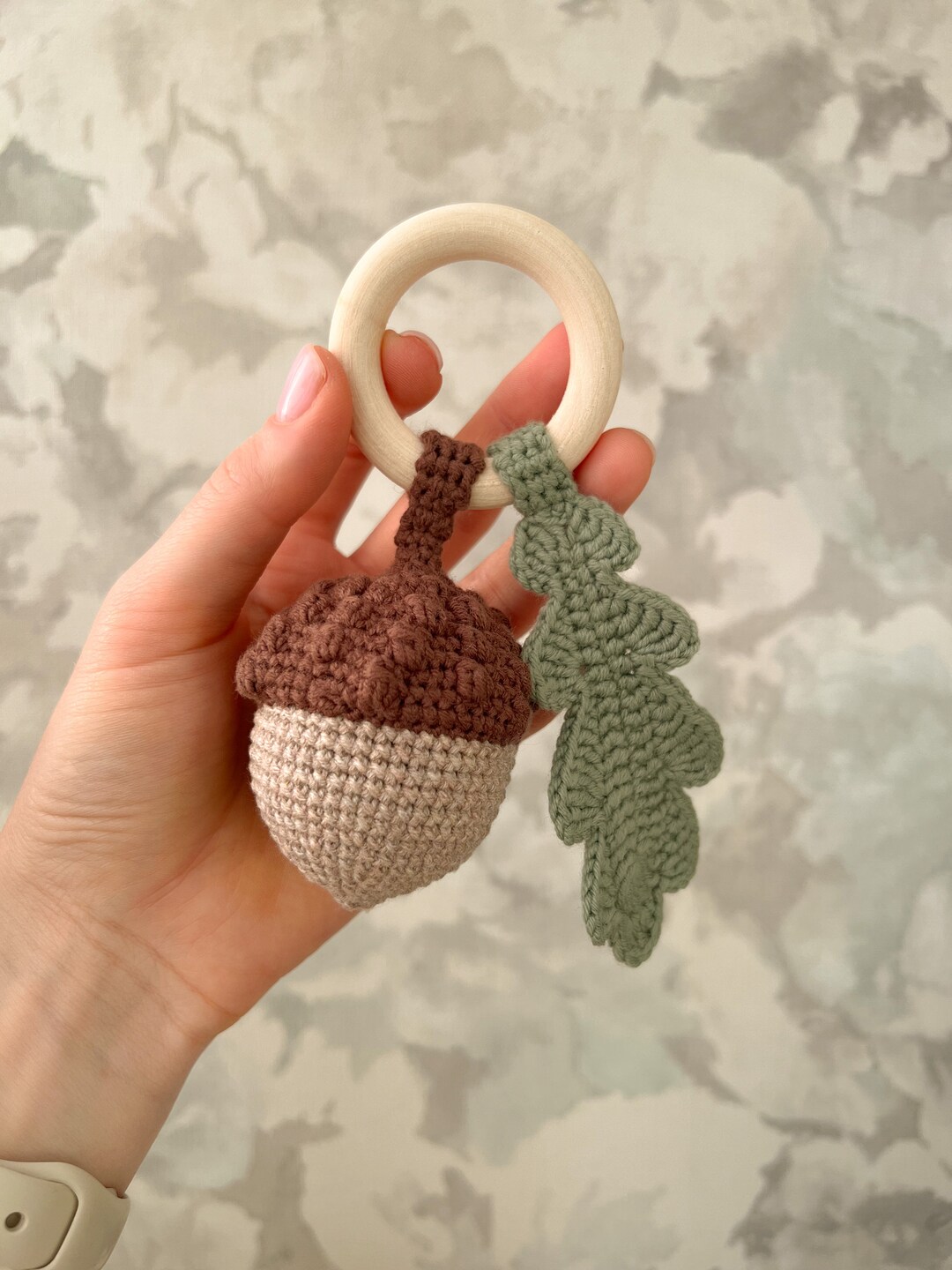 Acorn Rattle Eco Toy Wooden Ring Infant Baby Theether - Etsy