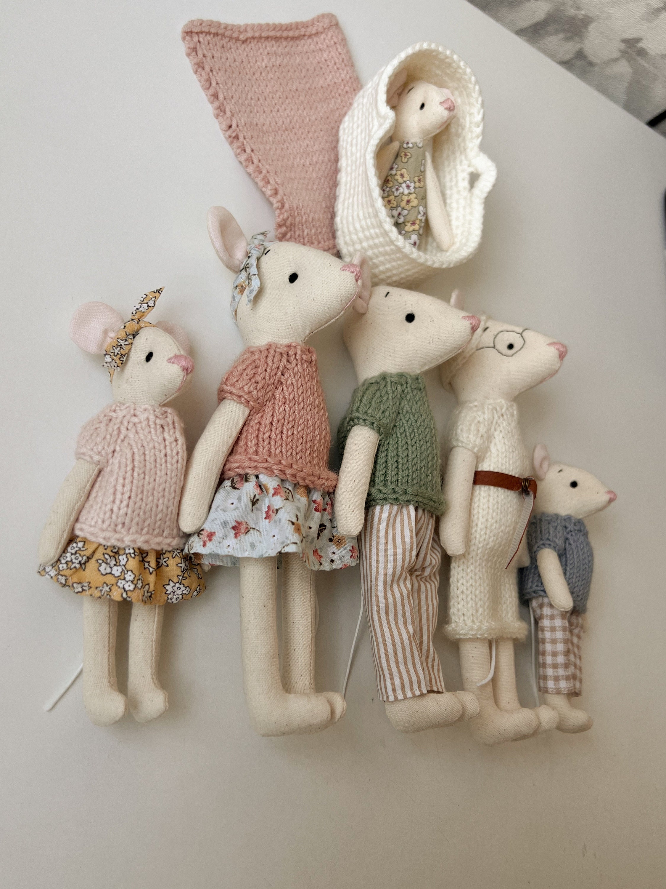 Mouse Family Doll House Toys Puppets Handsewn Miniature Toys Maileg - Etsy