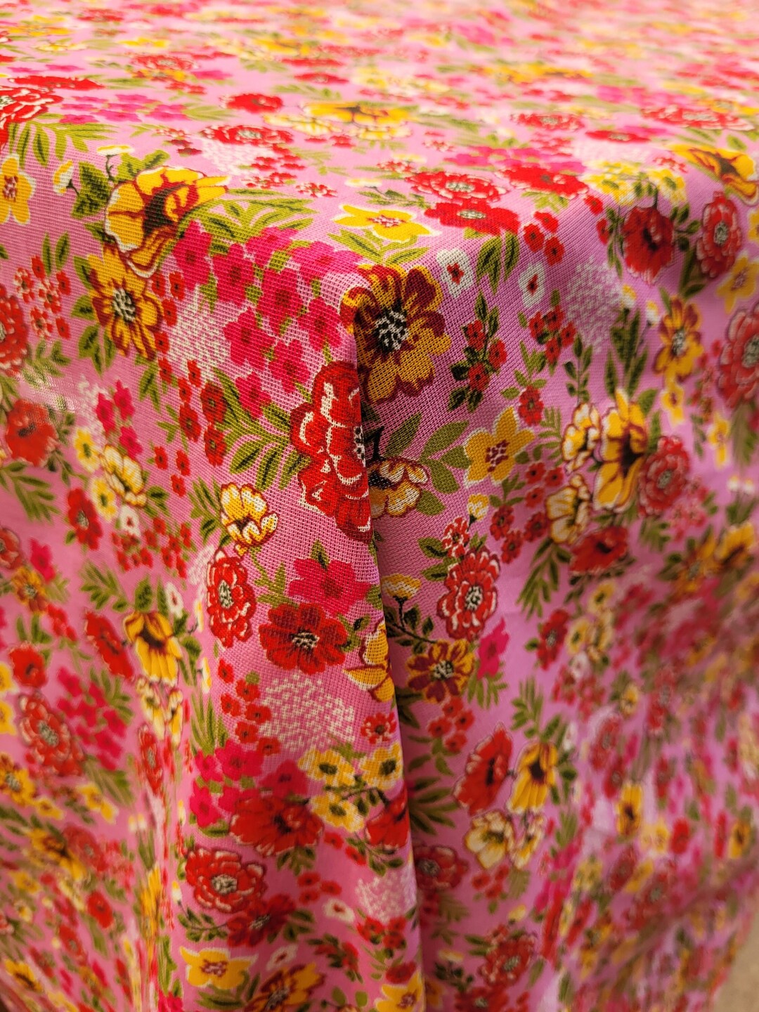 Vintage Flower Tablecloth Floral Table Linen Floral Table - Etsy