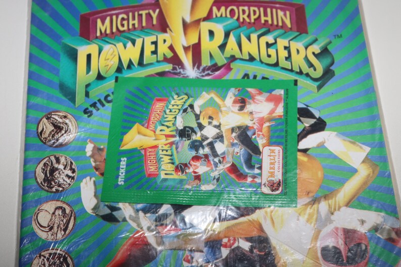 Power Rangers 1994 Mighty Morphin Unused Sticker Book Wrap Action Pink ...