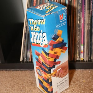 JENGA (1995) Game Throw 'N and Go Complete! Vintage 1990s Milton Bradley Wooden Boardgame - Etsy