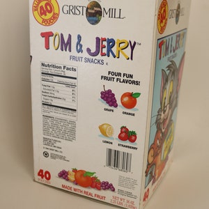 Tom & Jerry Fruit Snacks (1994) by Grist Mill Company Box Vintage 1990s ...