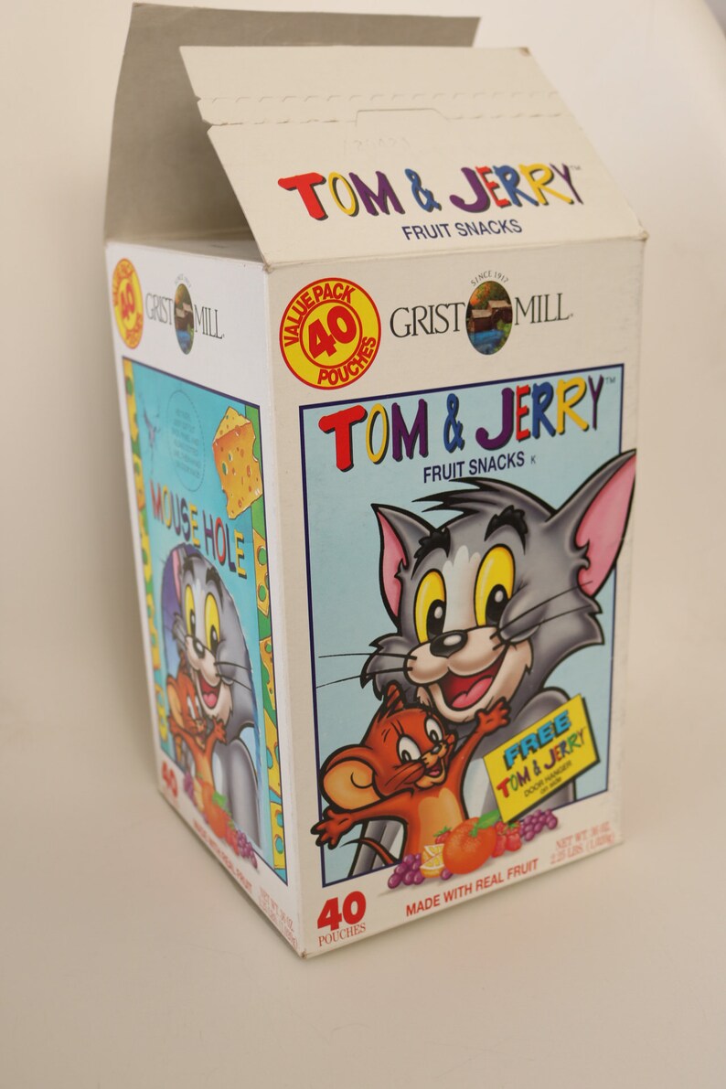 Tom & Jerry Fruit Snacks (1994) by Grist Mill Company Box Vintage 1990s ...