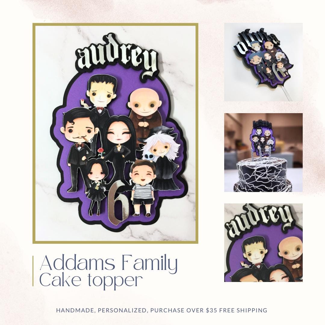 Addams Family Cake Topper, Addams Family Theme Party, Family Halloween ...