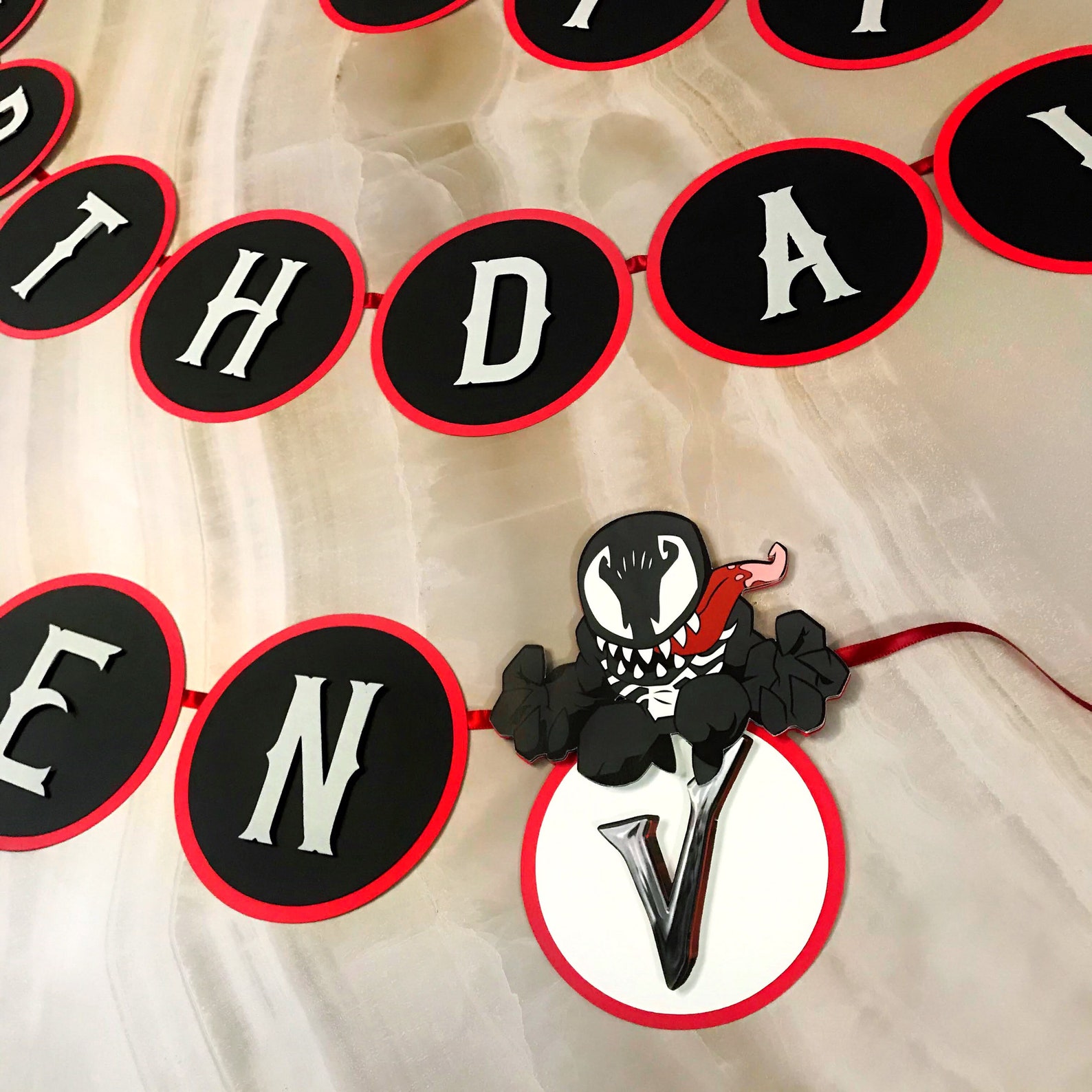 Venom Inspired Birthday Banner Venom Birthday Party Venom - Etsy