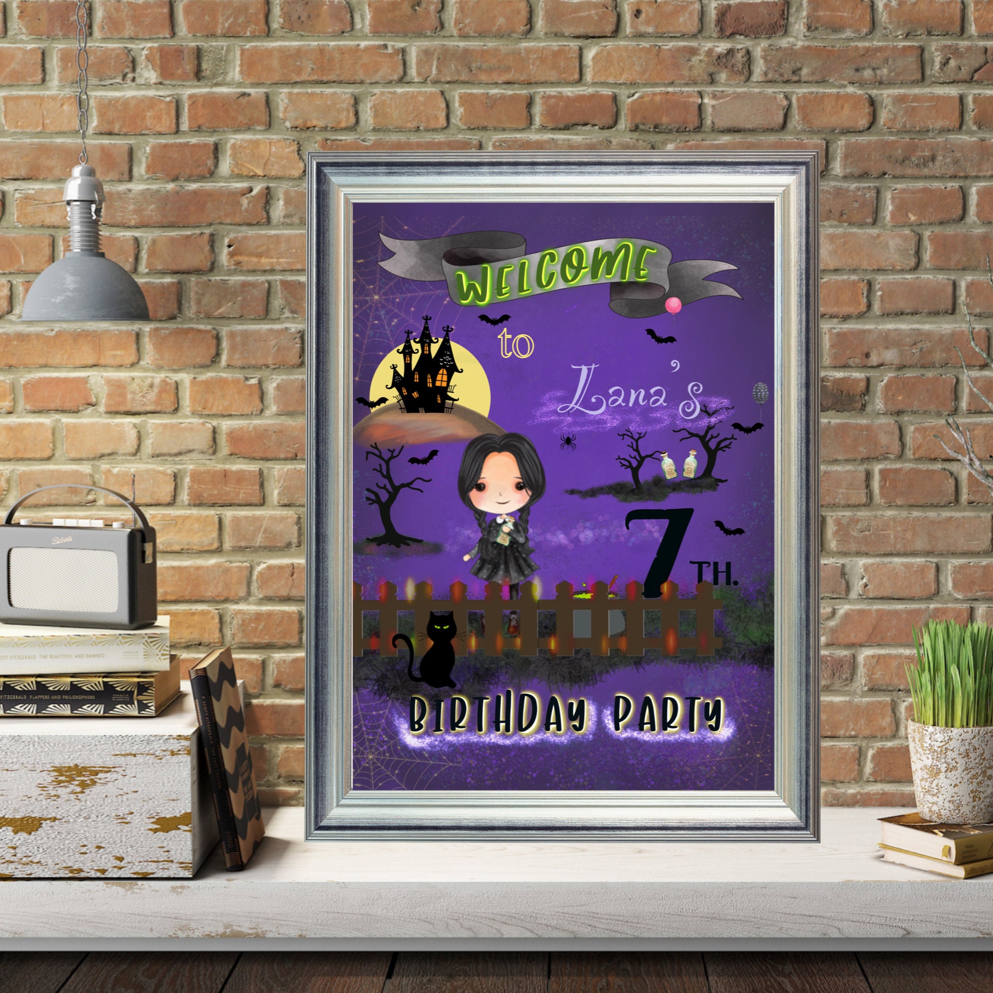 Wednesday Addams Party Sign Wednesday Welcome Sign Wed - Etsy