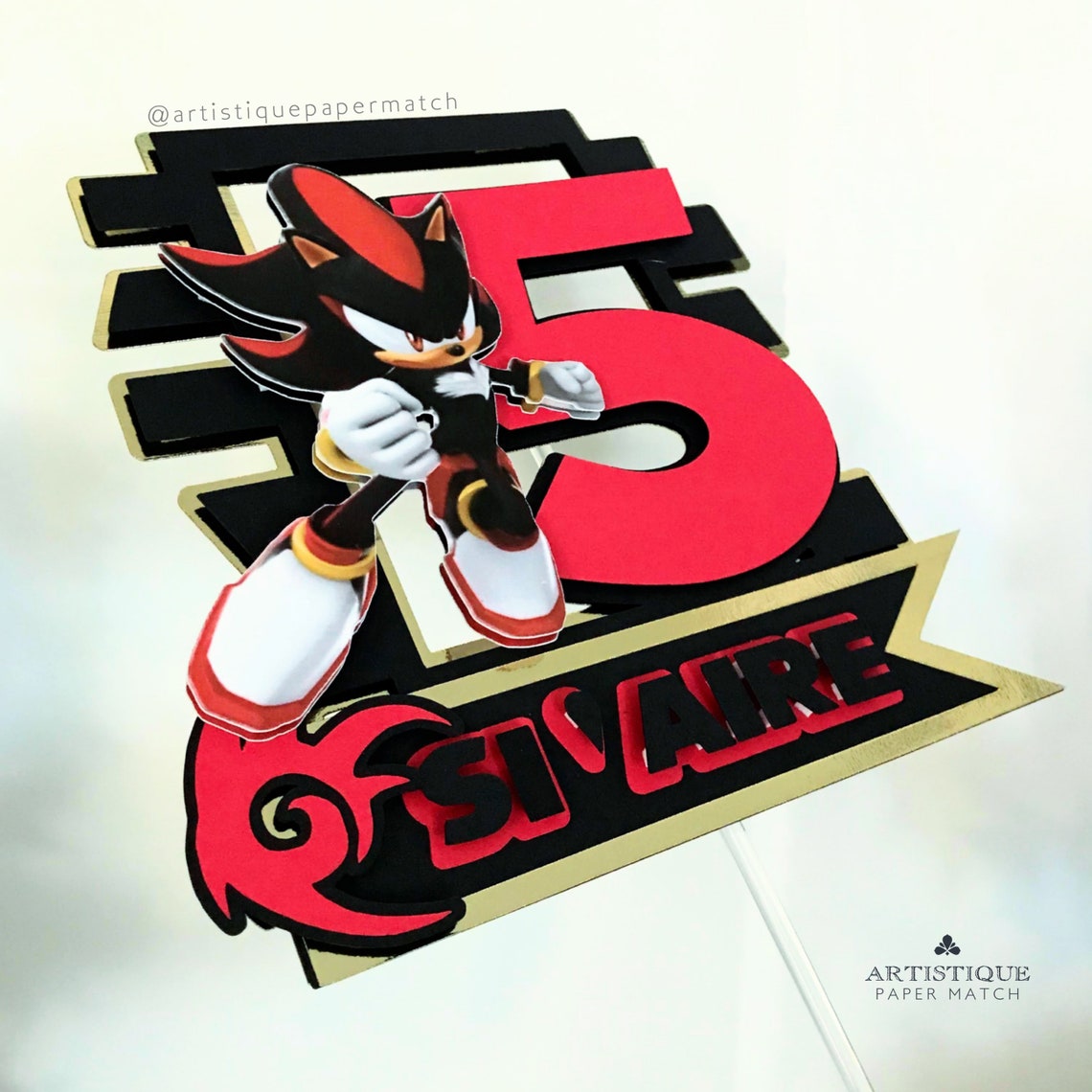 Shadow the Hedgehog Inspired Cake Topper Shadow Birthday - Etsy