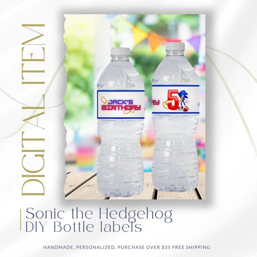 Sonic the Hedgehog Inspired Bottle Label DIY, Sonic Theme Party ...