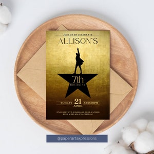 Hamilton Print at Home Invitation, Digital Invitation Hamilton Musical ...