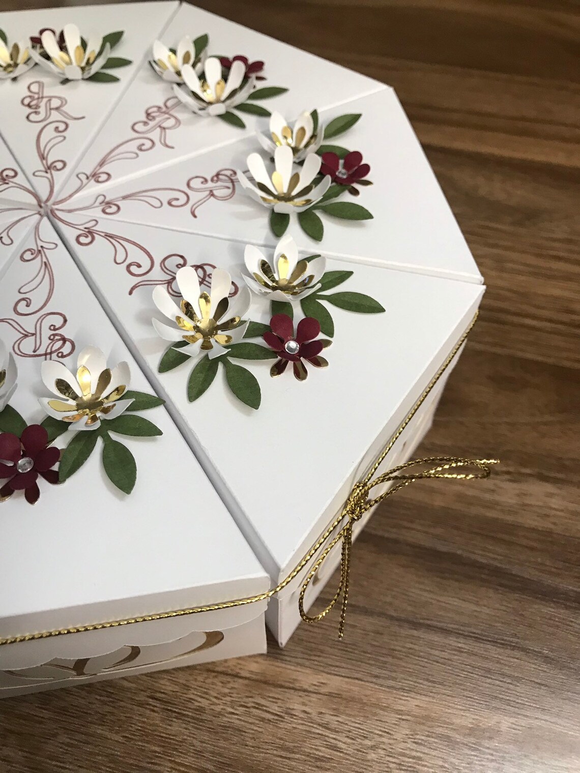 Bridal Shower Favor Box Wedding Slice Cake Favor Box Boho - Etsy