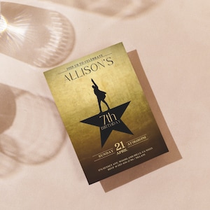 Hamilton Print at Home Invitation, Digital Invitation Hamilton Musical ...
