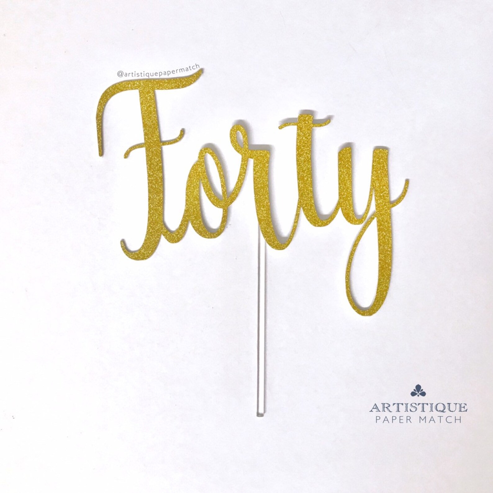 Black FORTY Cake Topper FORTY Birthday Cake Topper Age - Etsy