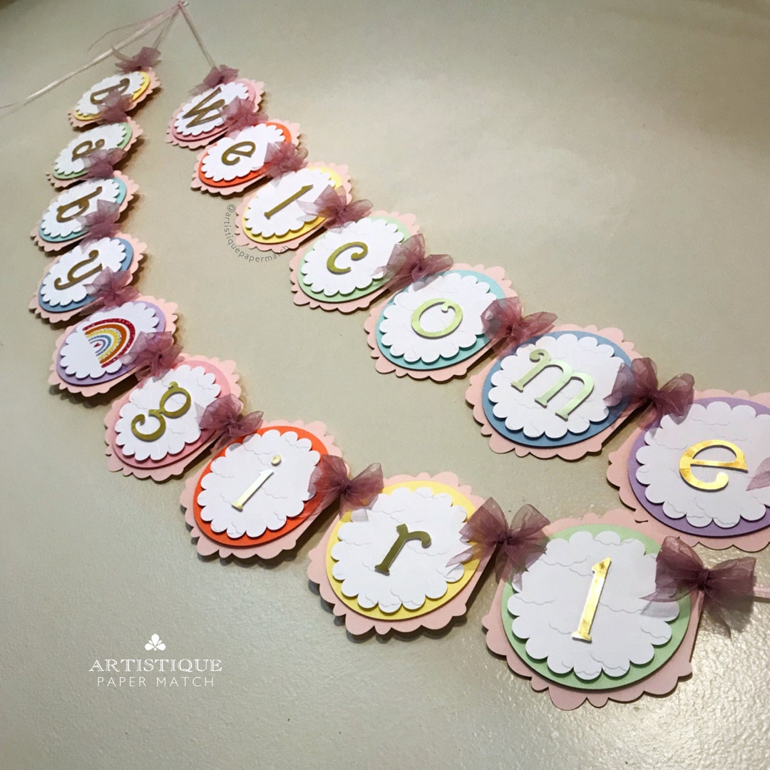 Welcome Rainbow Baby Banner, Welcome Baby Girl Banner, Rainbow Baby ...