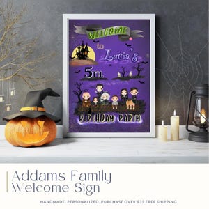 Addams Family Party Sign, Addams Welcome Sign, Addams Birthday Party ...