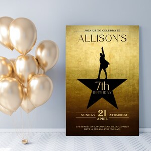 Hamilton Print at Home Invitation, Digital Invitation Hamilton Musical ...