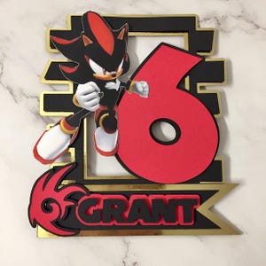 Shadow the Hedgehog Inspired Cake Topper, Shadow Birthday Party, Shadow ...