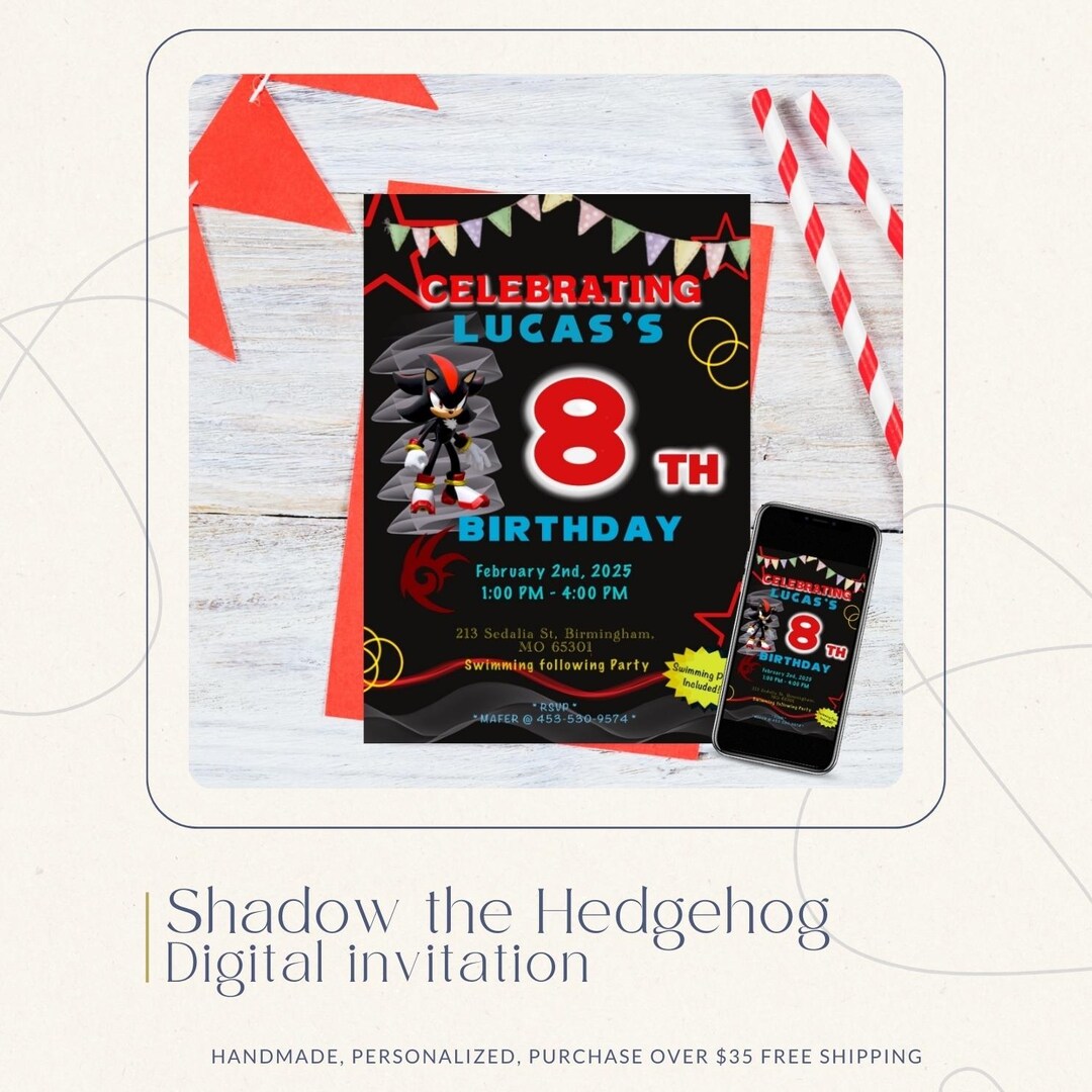 Shadow Party Invitation, Shadow Birthday Invite, Shadow Party Supplies ...