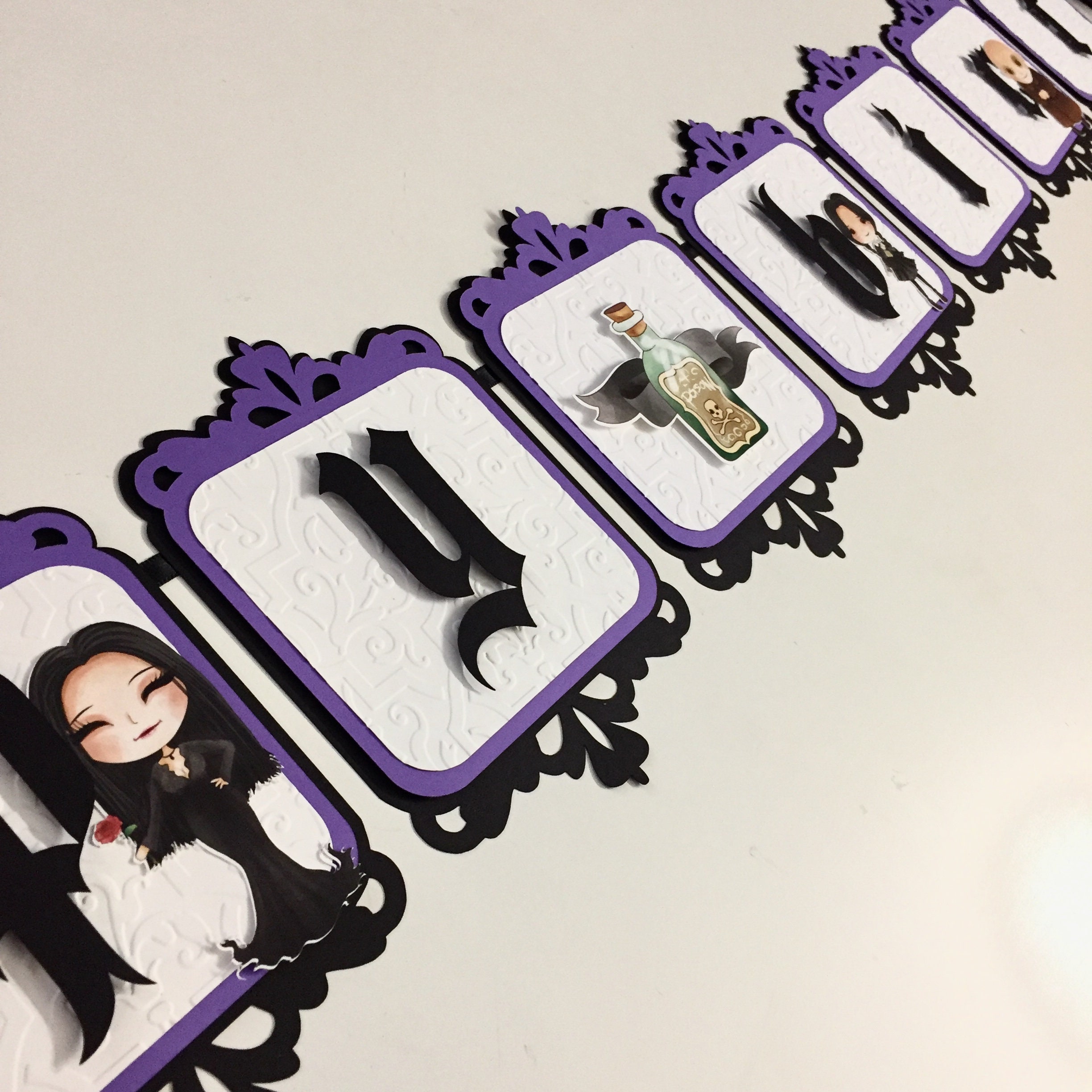 Addams Family Birthday Banner Family Halloween Birthday - Etsy