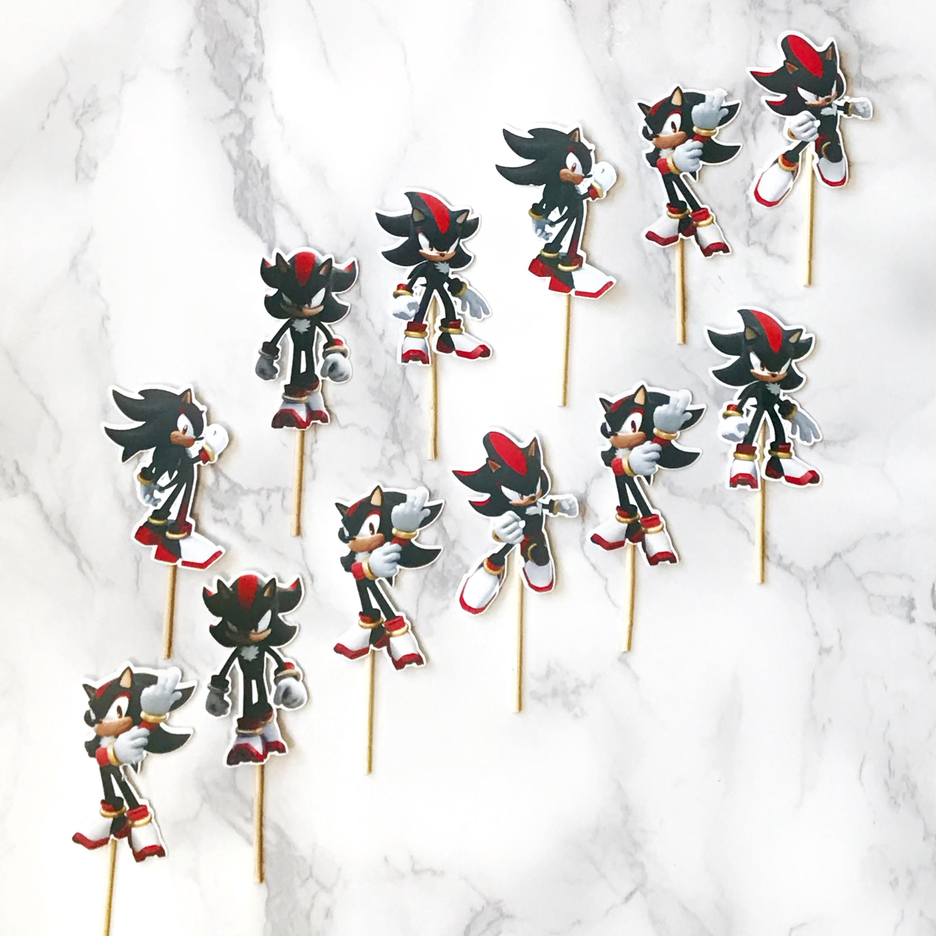 Shadow the Hedgehog Cupcake Toppers, Shadow Cupcake Toppers, Shadow ...