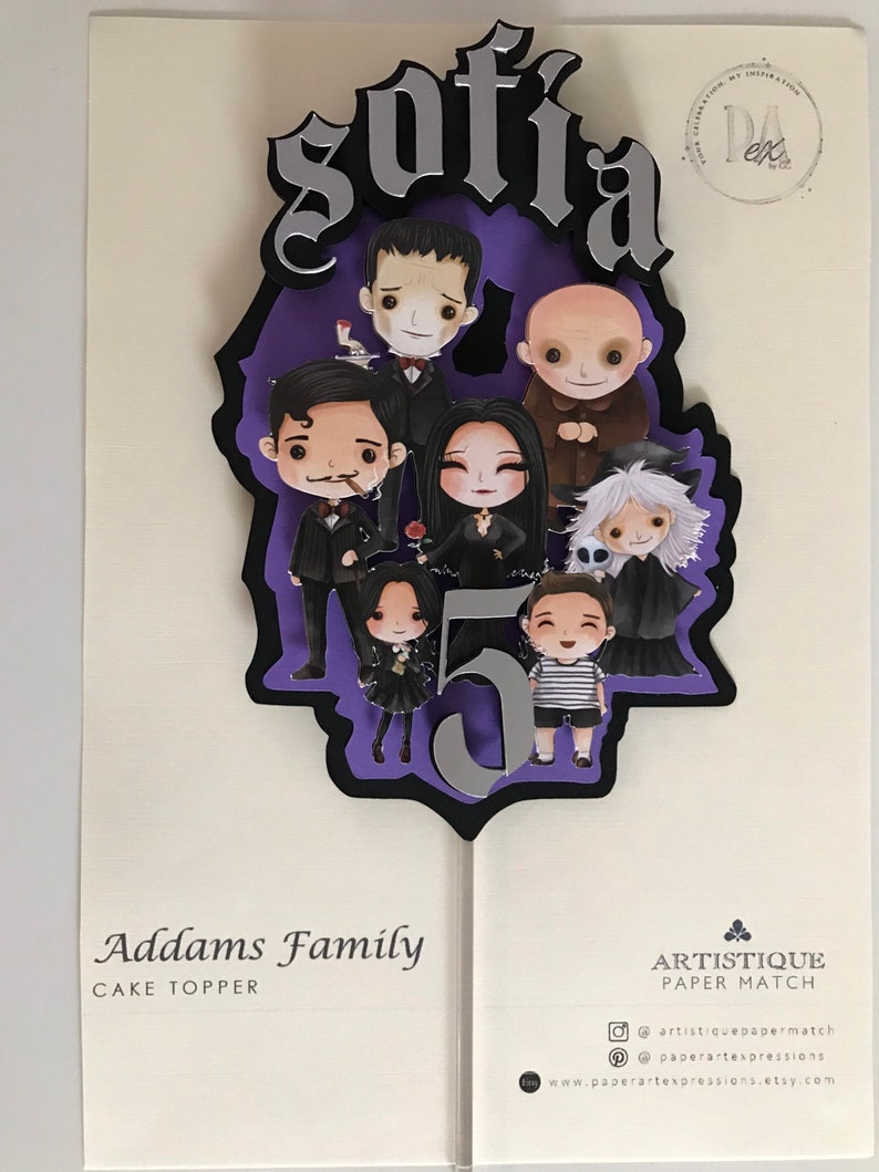 Addams Family Cake Topper Addams Family Theme Party Family - Etsy
