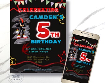 Sonic Shadow Birthday Invitation - Etsy UK