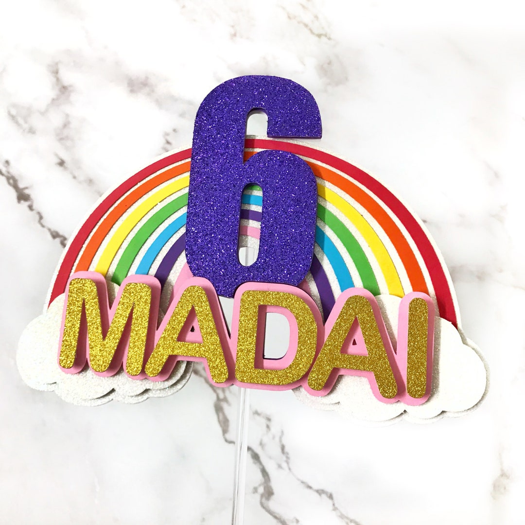 Rainbow Cake Topper, Rainbow Cake Decoration, Rainbow Party Supplies ...
