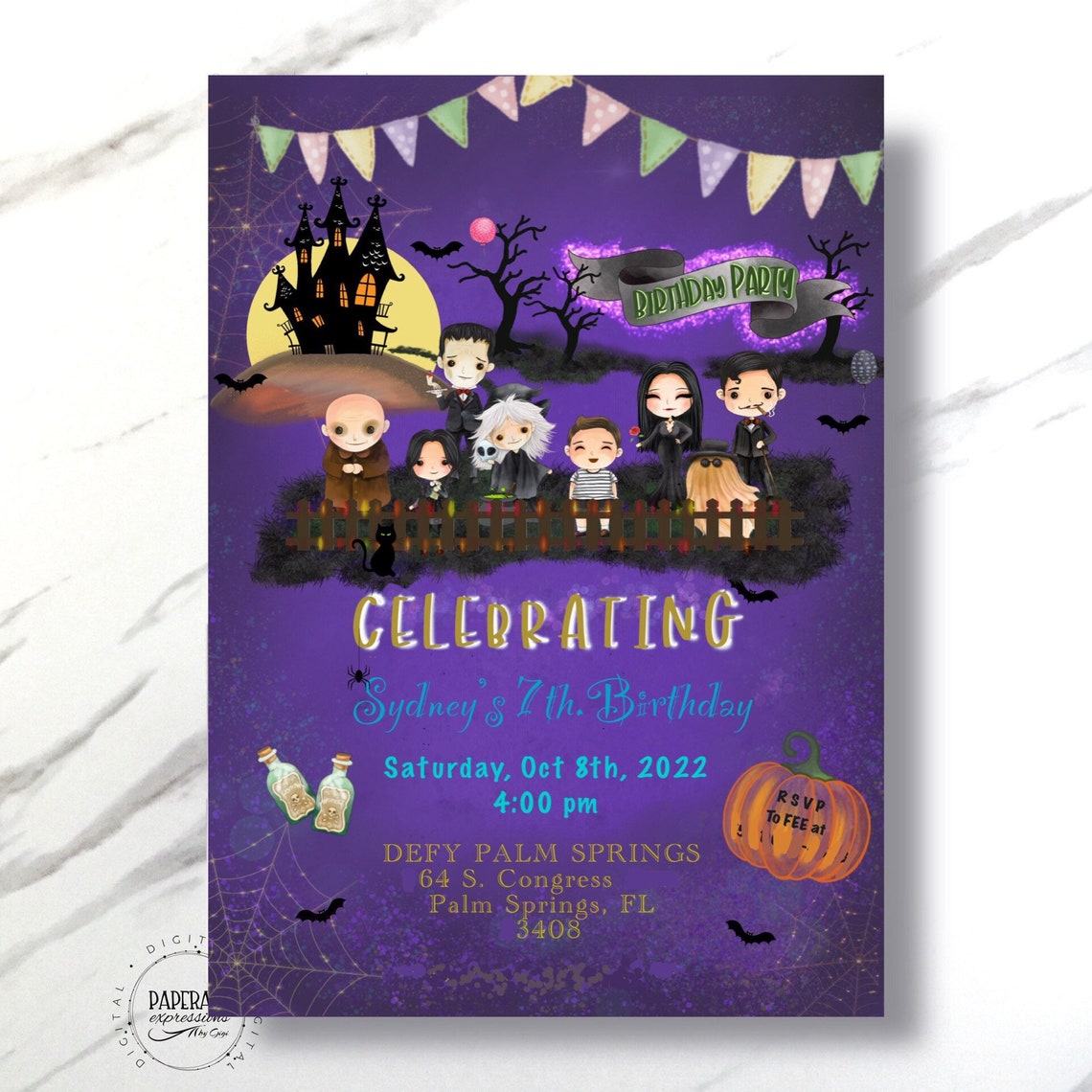 Spooky Family Birthday Invitation Halloween Birthday - Etsy