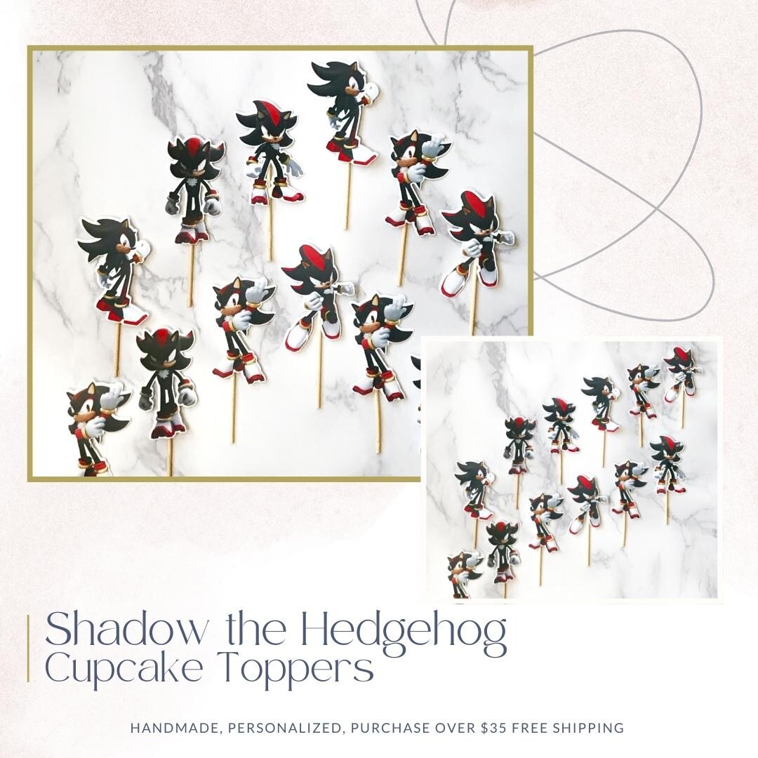 Shadow the Hedgehog Cupcake Toppers, Shadow Cupcake Toppers, Shadow ...