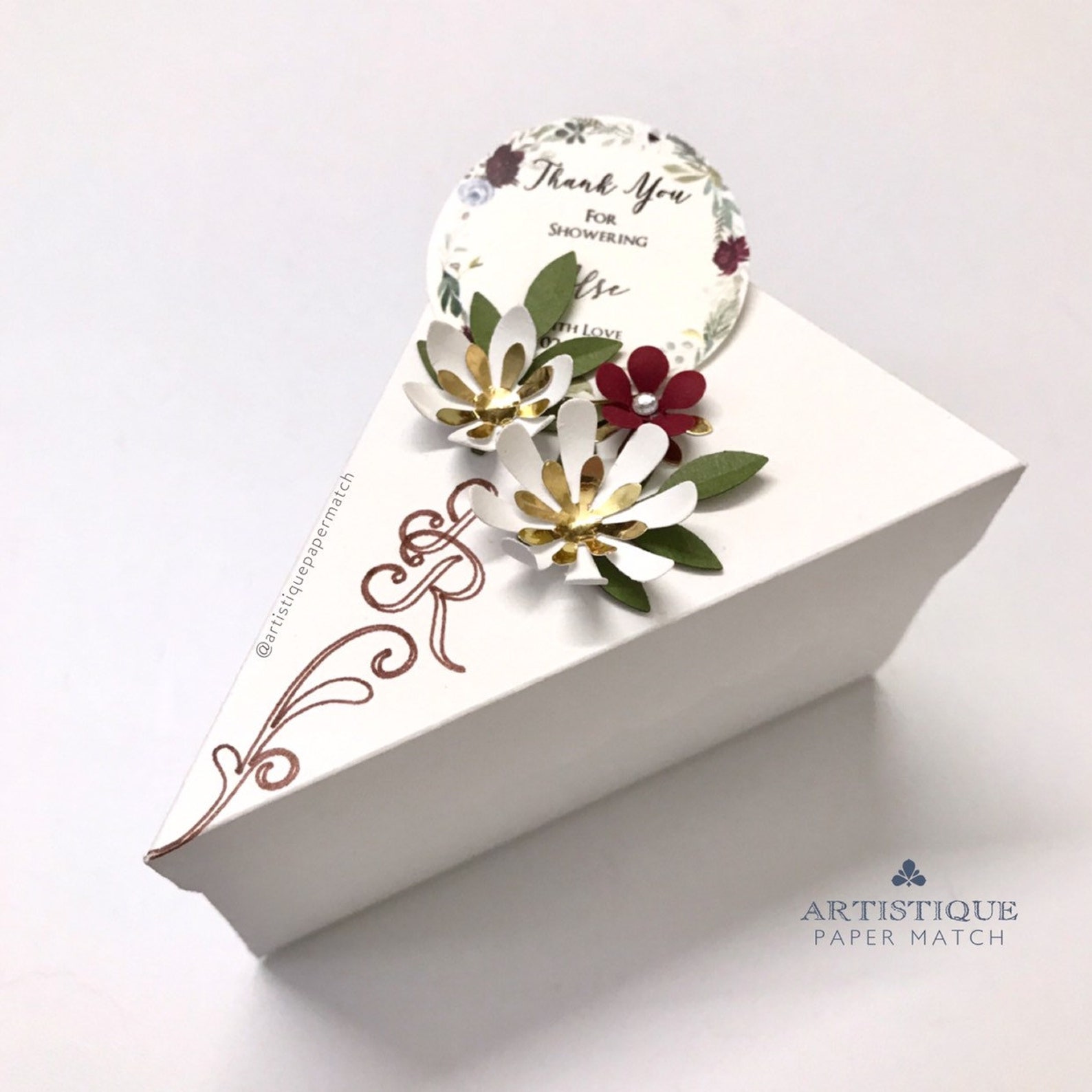 Bridal Shower Favor Box Wedding Slice Cake Favor Box Boho - Etsy