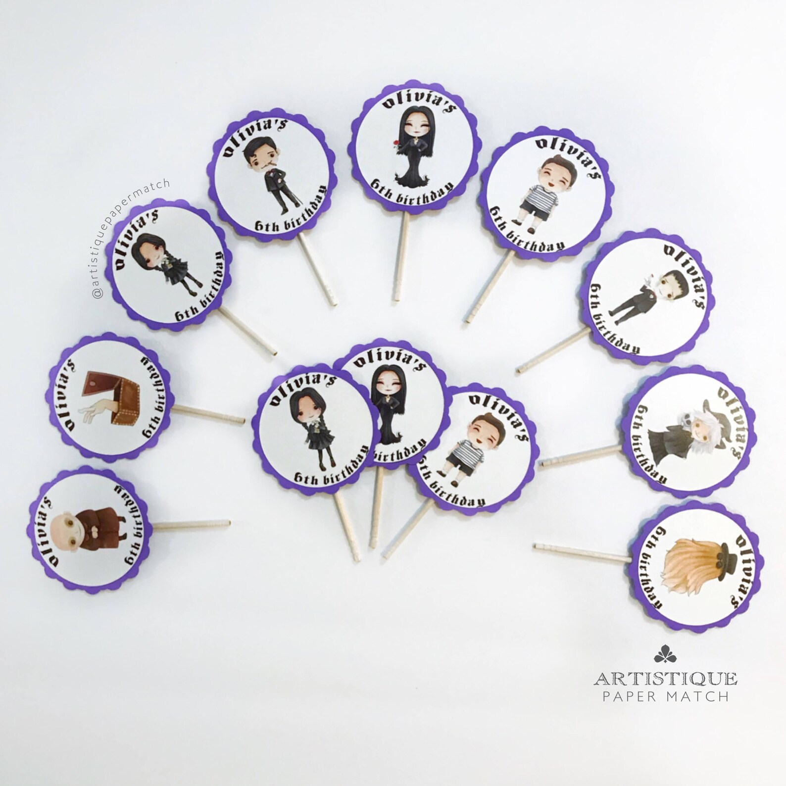 Addams Family Cupcake Toppers Inspired, Addams Family Birthday Party ...