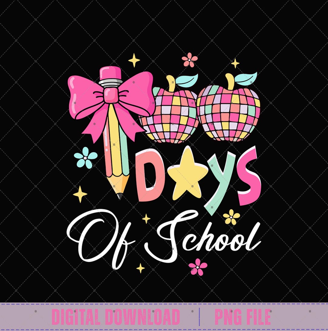 100 Days of Coffee and Chaos PNG, Preppy Colorful Teacher, School Life ...