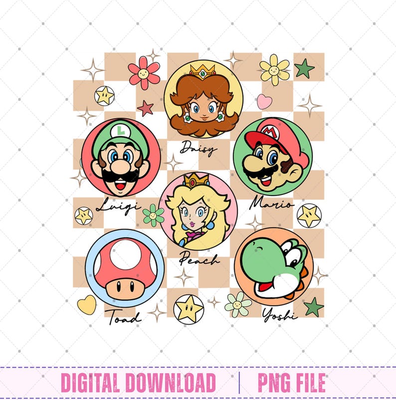 Super Mario Png, Mario Family Png, Super Mario Matching Png, Mario and ...