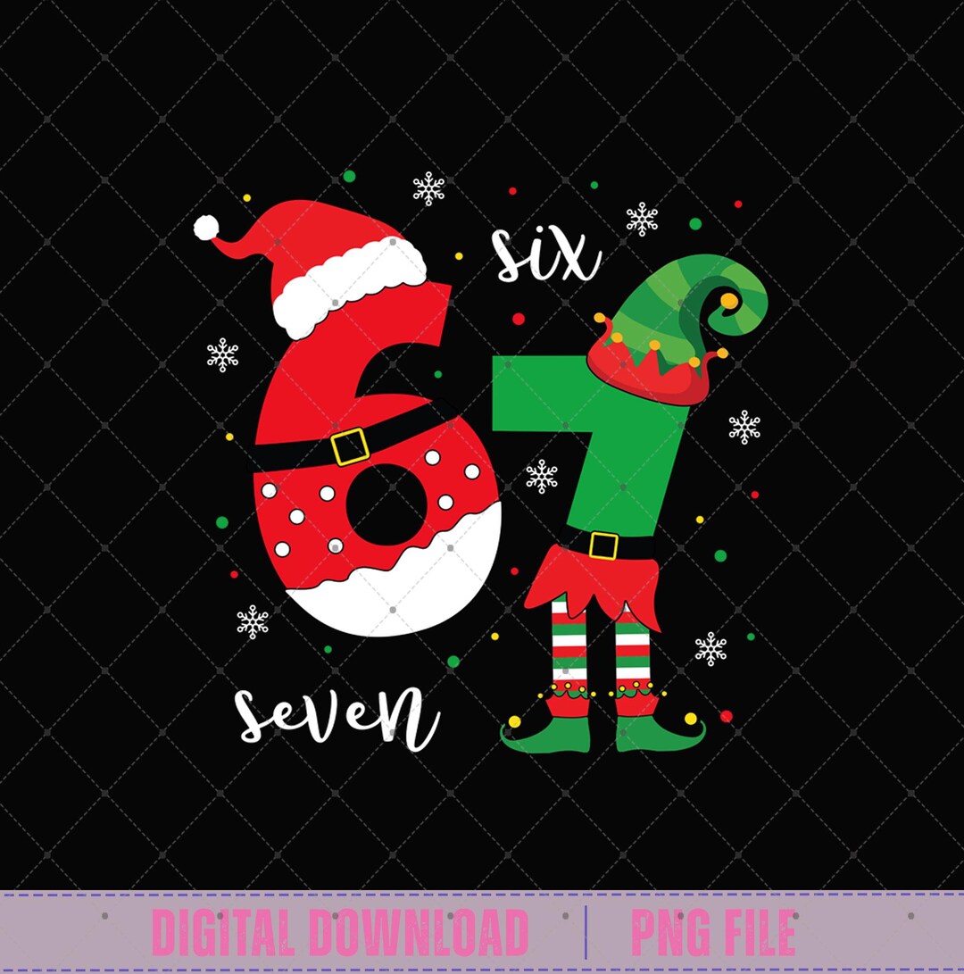 67 Santa and Elf PNG, Six Seven Christmas, Funny Holiday - Etsy