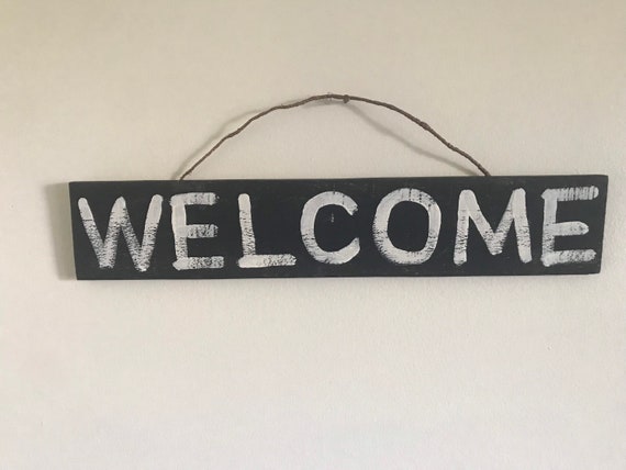 Rustic Hand Painted WELCOME Sign - Etsy