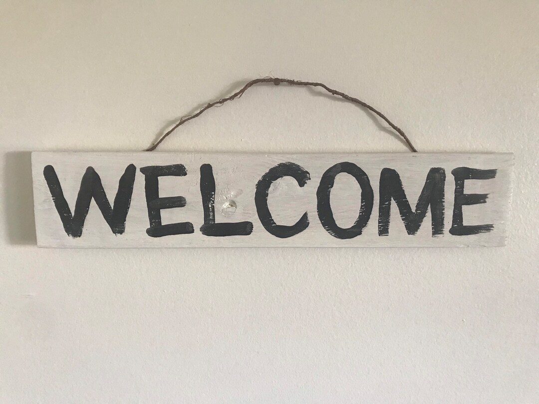 Rustic Hand Painted WELCOME Sign - Etsy