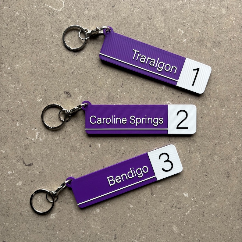 Custom Melbourne Train Station Keychain | Metro PTV Regional Vline ...