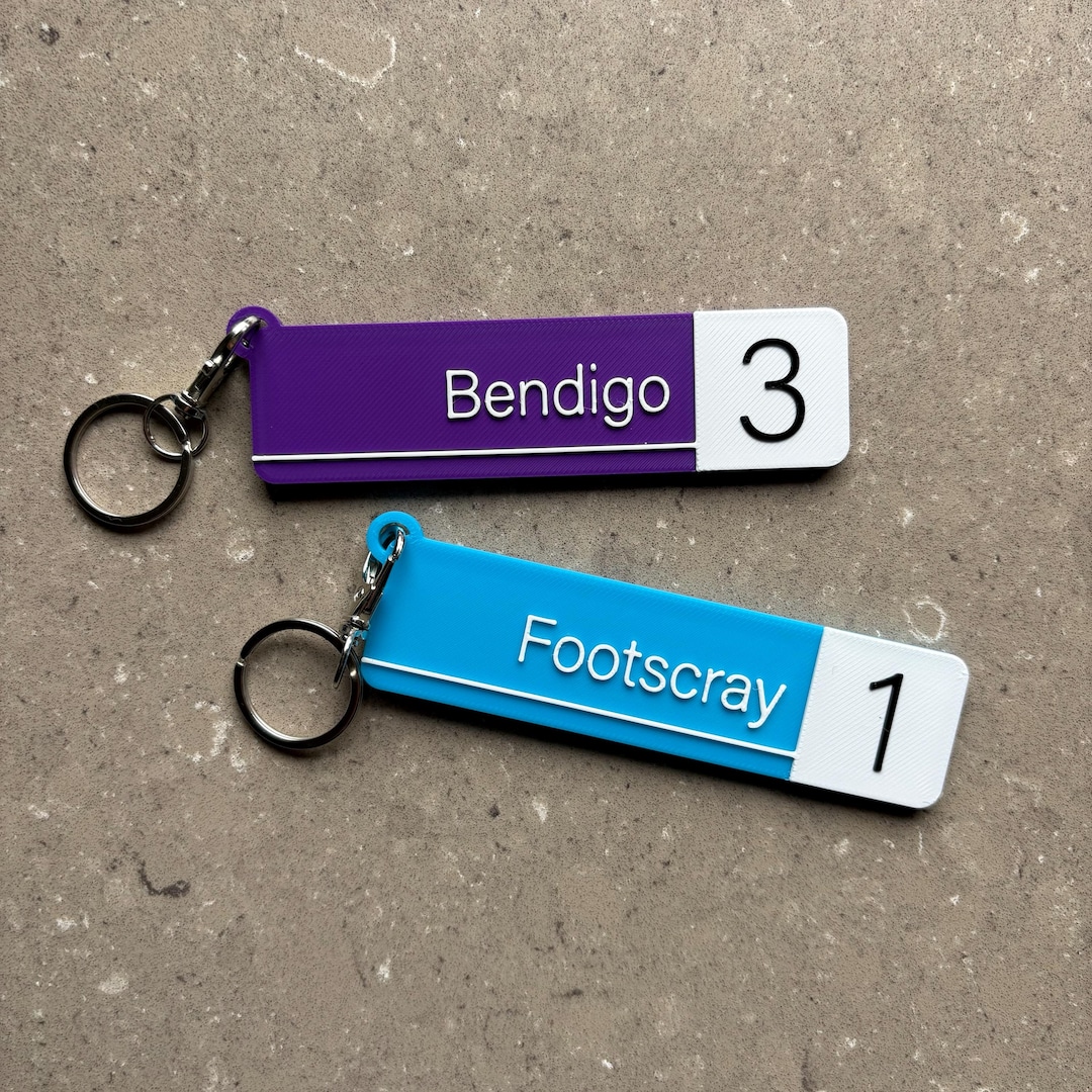 Custom Melbourne Train Station Keychain | Metro PTV Regional Vline ...