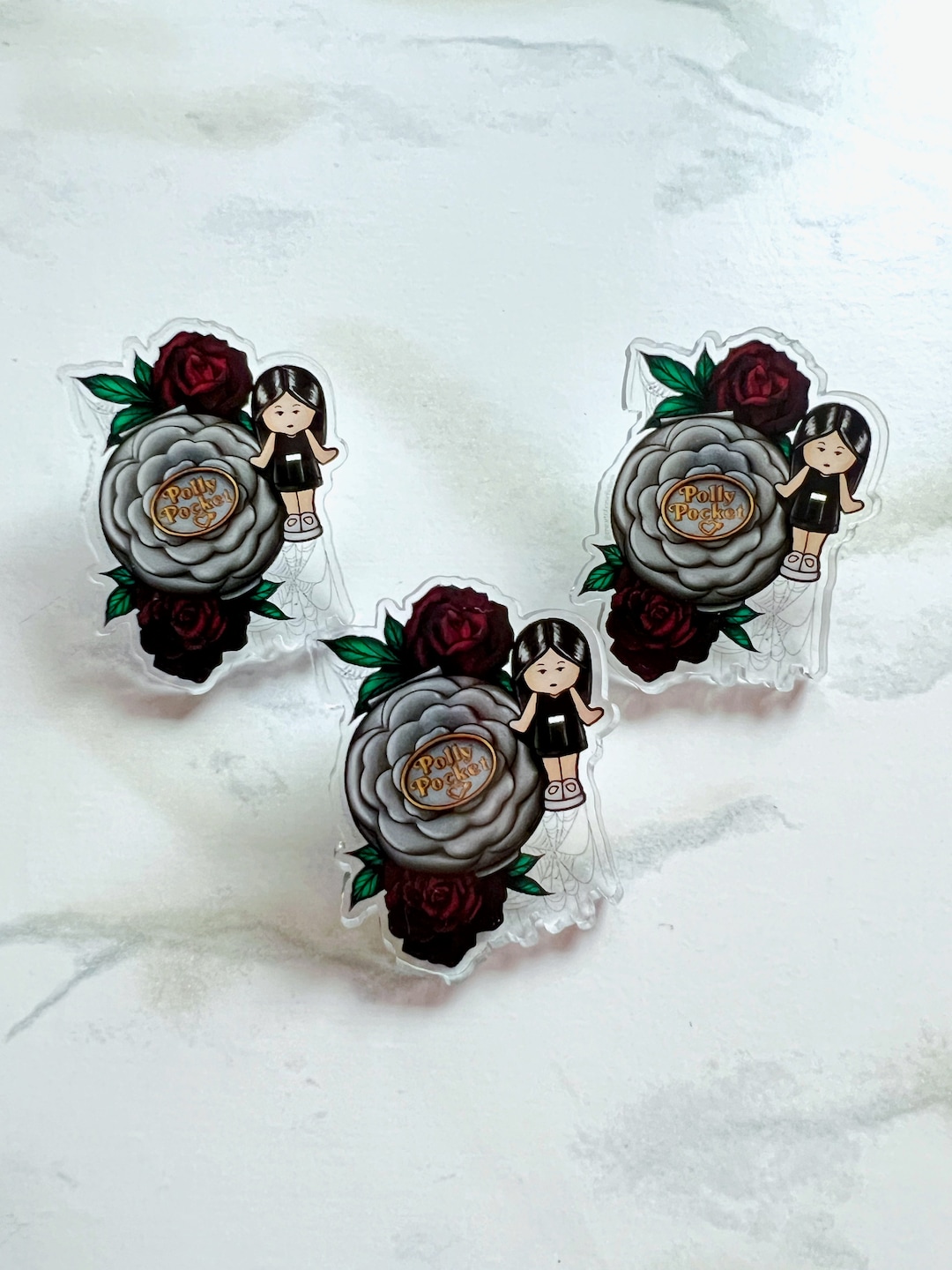 Goth Polly Pocket 1.5 Acrylic Pin - Etsy