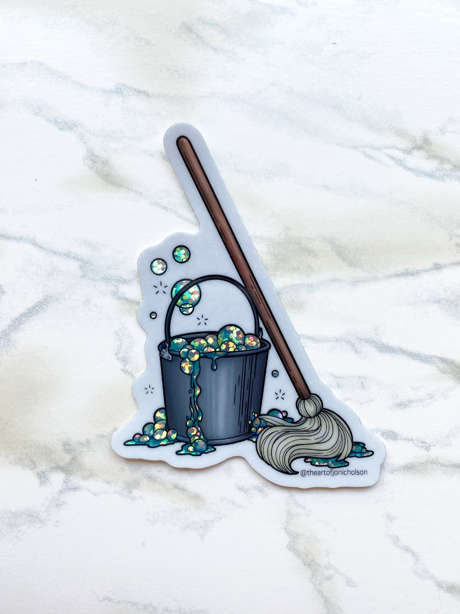 Bucket & A Mop 3 Glitter Sticker - Etsy