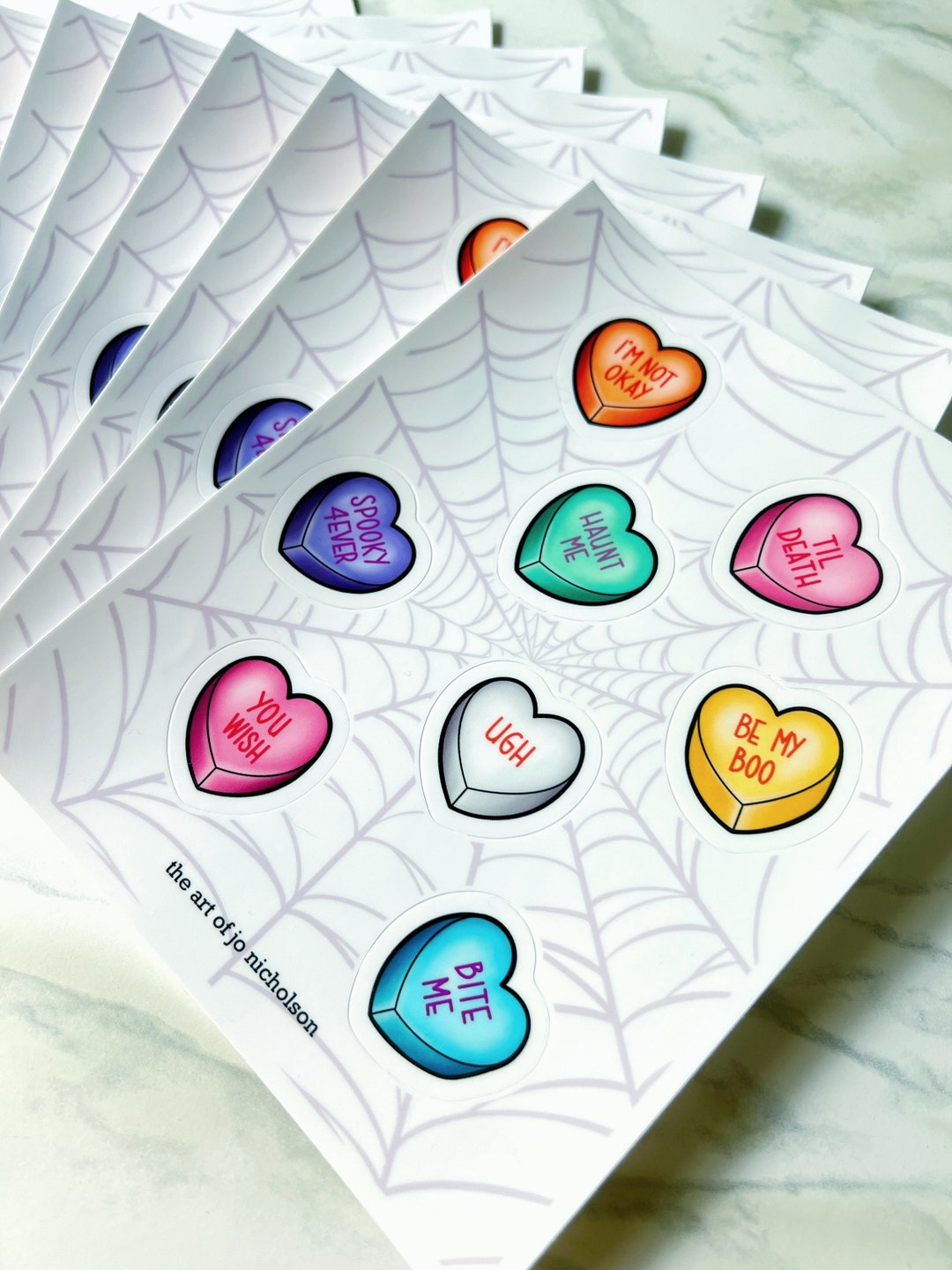 Valentine Candy Hearts - 6.5" Sticker Sheet - Etsy