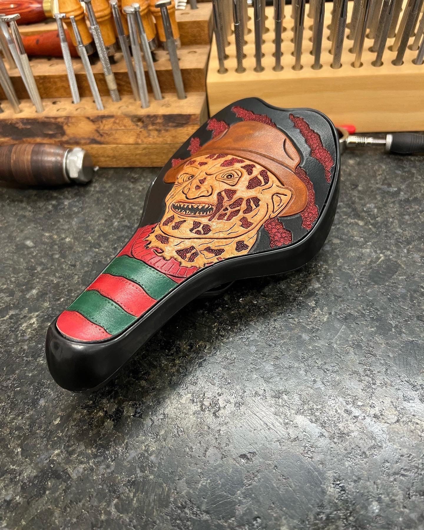 Freddy Krueger Hand Tooled Leather Bmx Seat - Etsy