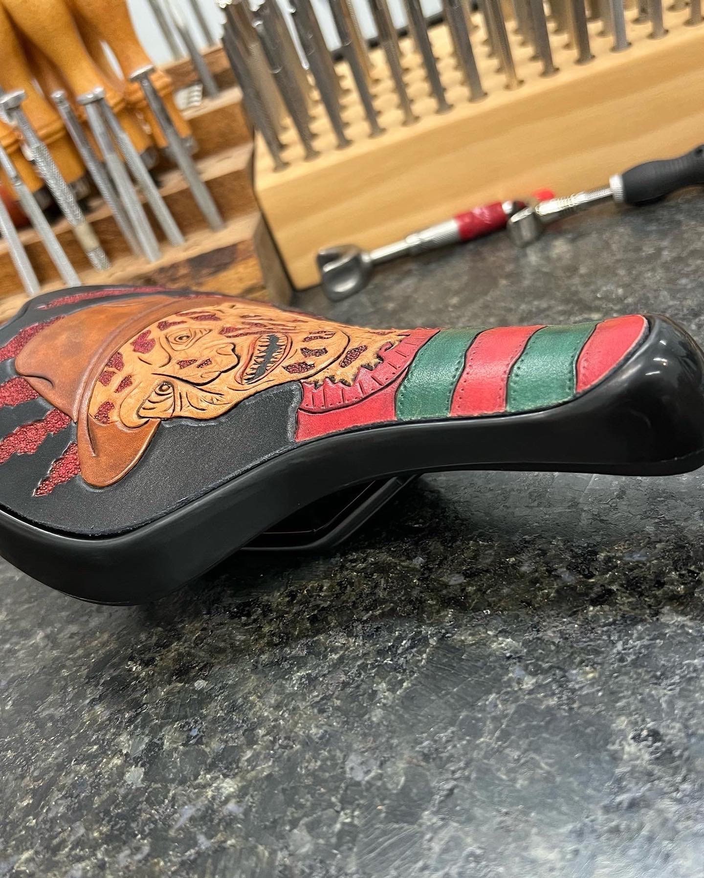 Freddy Krueger Hand Tooled Leather Bmx Seat - Etsy